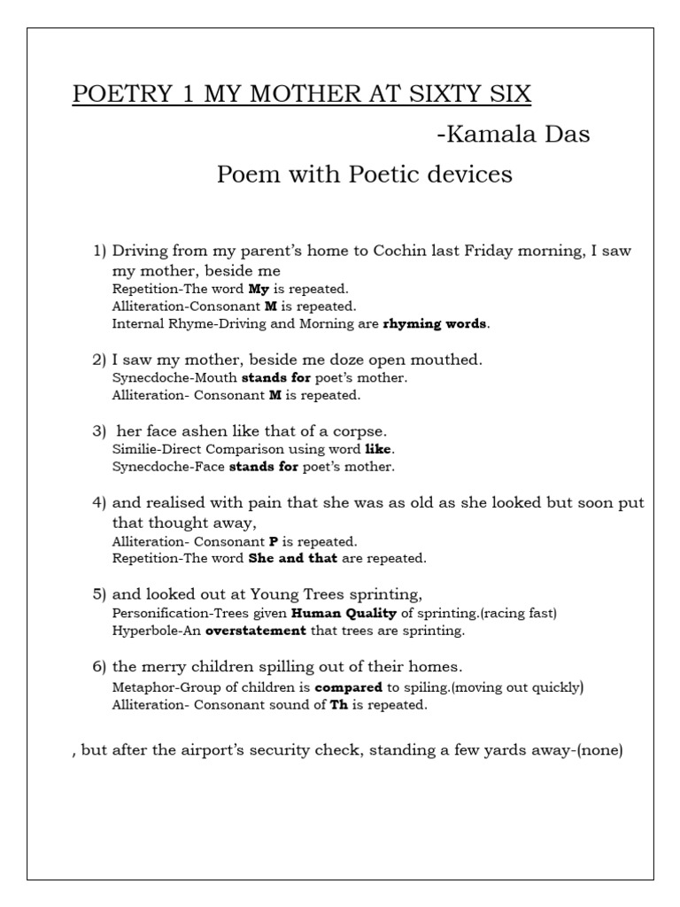 Poetry 1 My Mother at Sixty Six | PDF