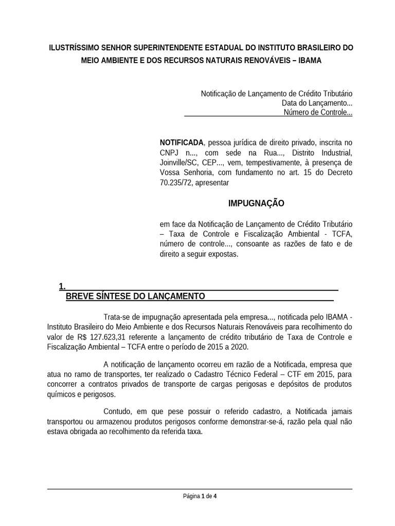 Modelo de Impugnacao | PDF