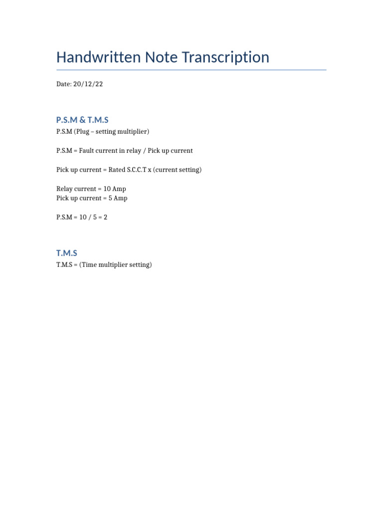 Handwritten Note Transcription | PDF