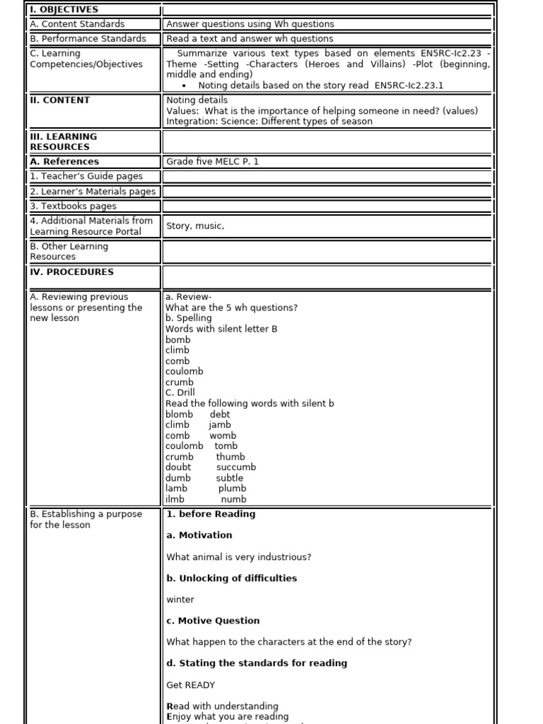 Feb 26-Noting Details Based On The Story Read | PDF