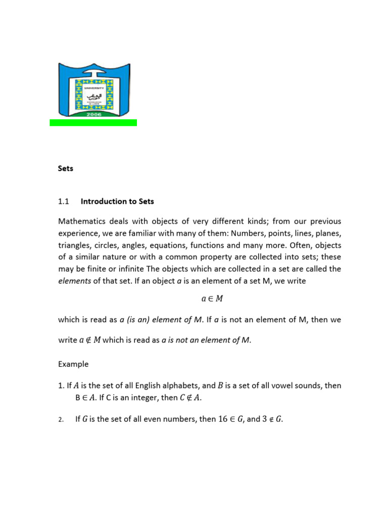 CSC 2308 Discrete Structures Lecture Note 1 | PDF