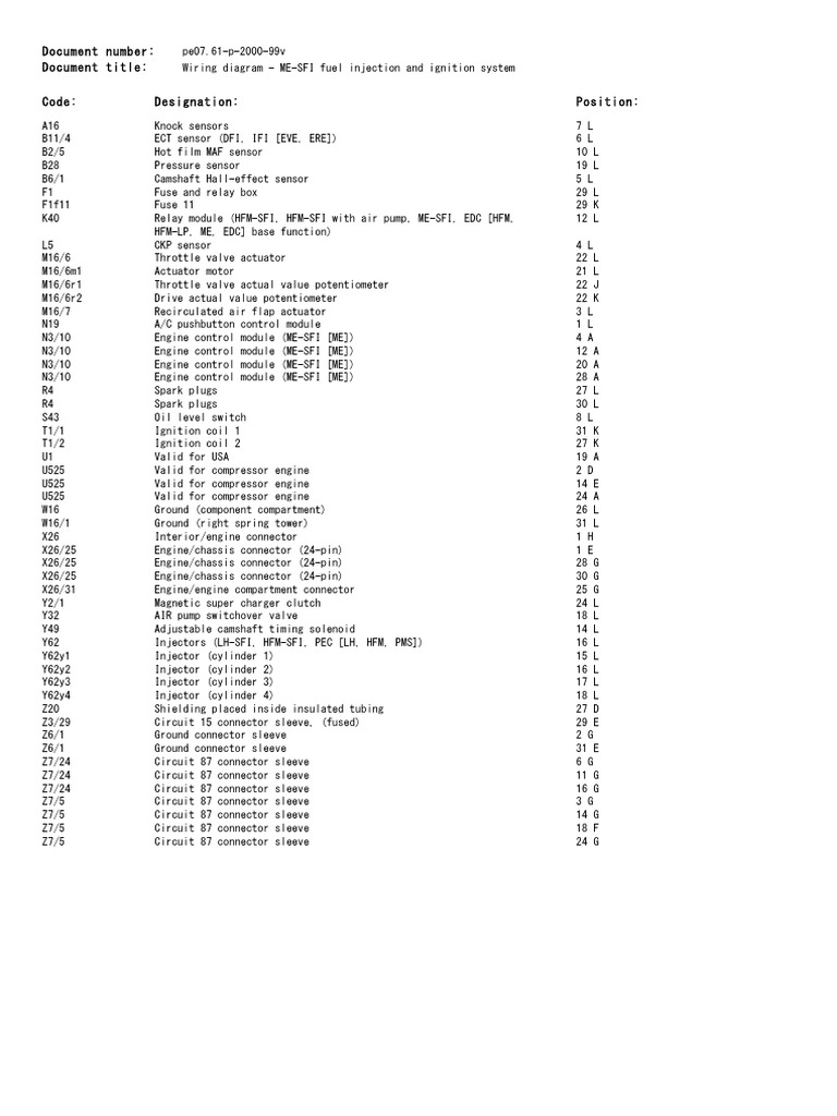 PRE-FACELIFT-Wiring Diagram - ME-SFI Fuel Injection and Ignition System ...