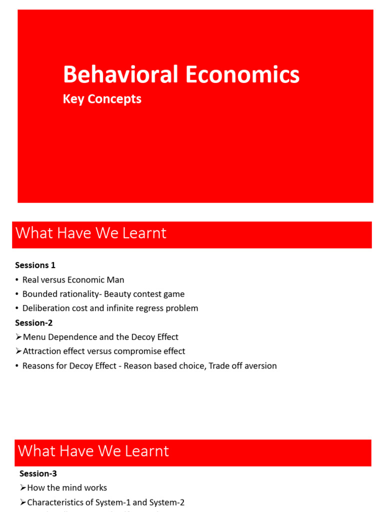 Behavioral Economics-Key Concepts | PDF