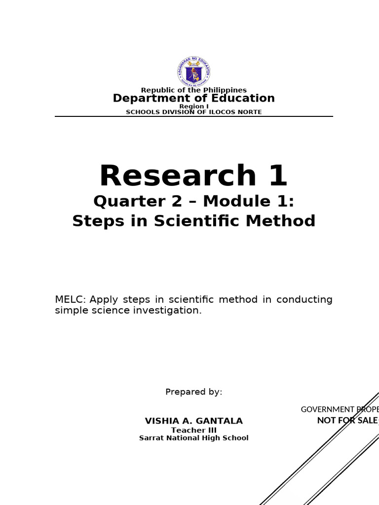 Research 1 Q2 Module 1 Steps in Scientific Method | PDF
