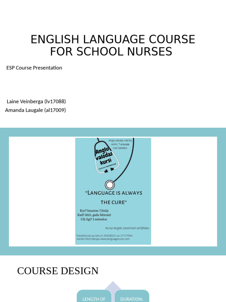 English Language Course For School Nurses | PDF