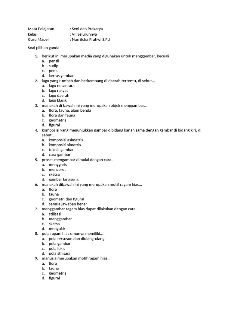 Soal SMP 2024 Genap | PDF