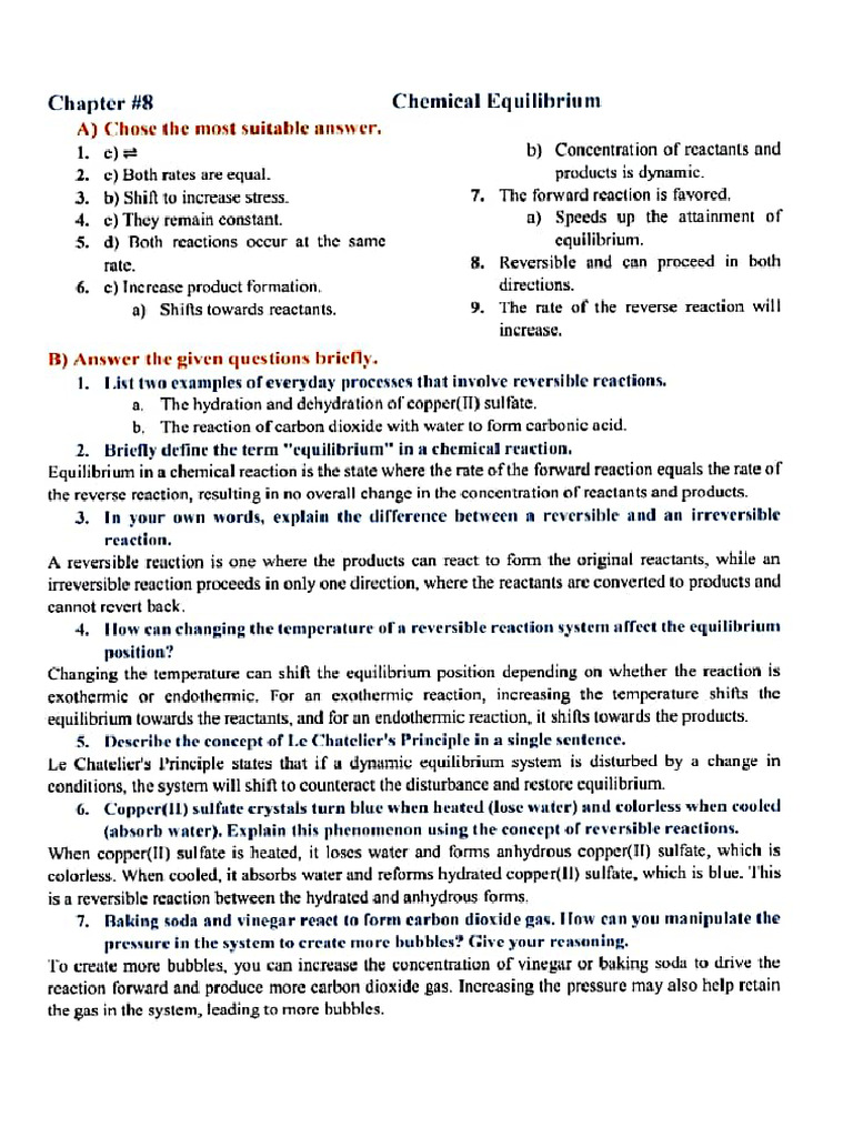 Chemistry Chapter No 7 and 8 | PDF