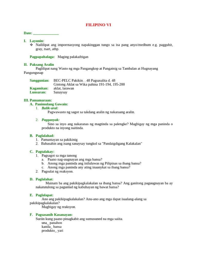 Grade 6 Filipino Q4 | PDF