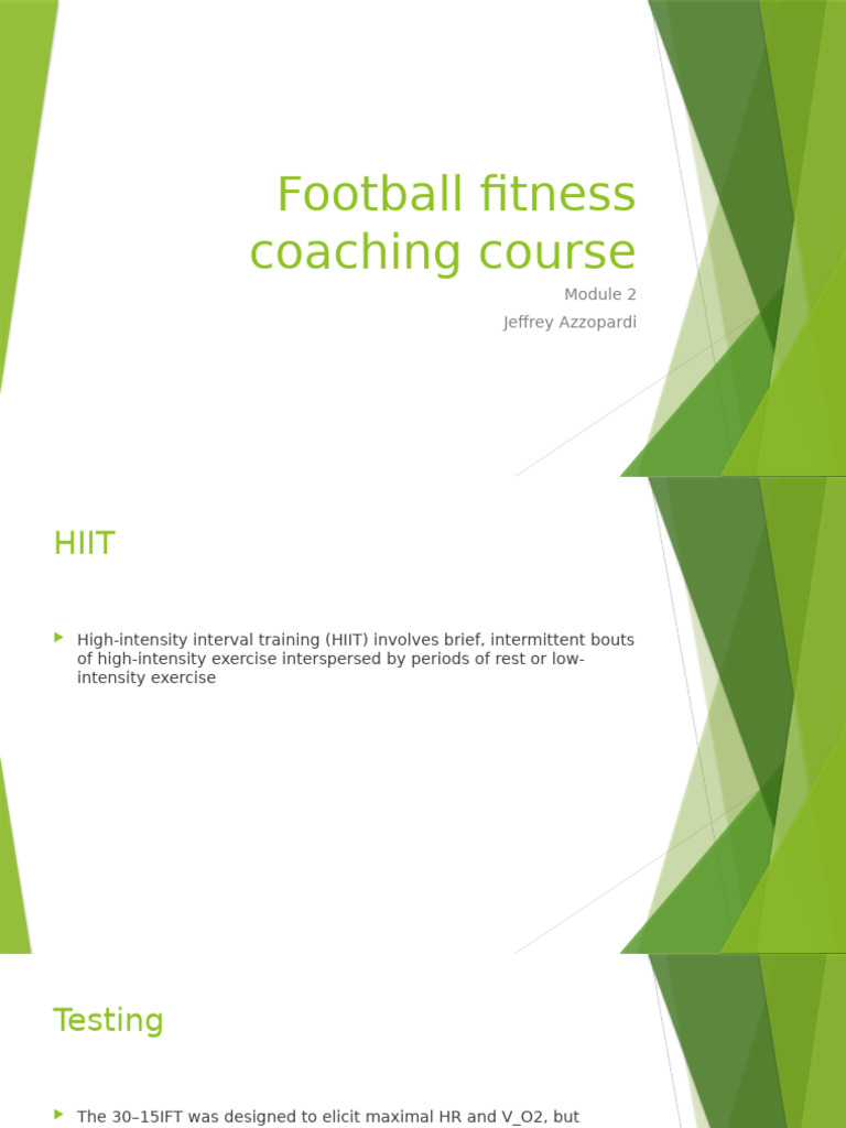 Football Fitness Coaching Course (Module 2) Assignment | PDF