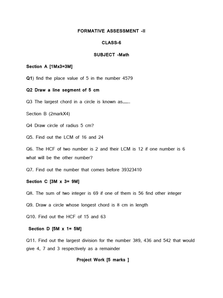 Class 6 Math | PDF