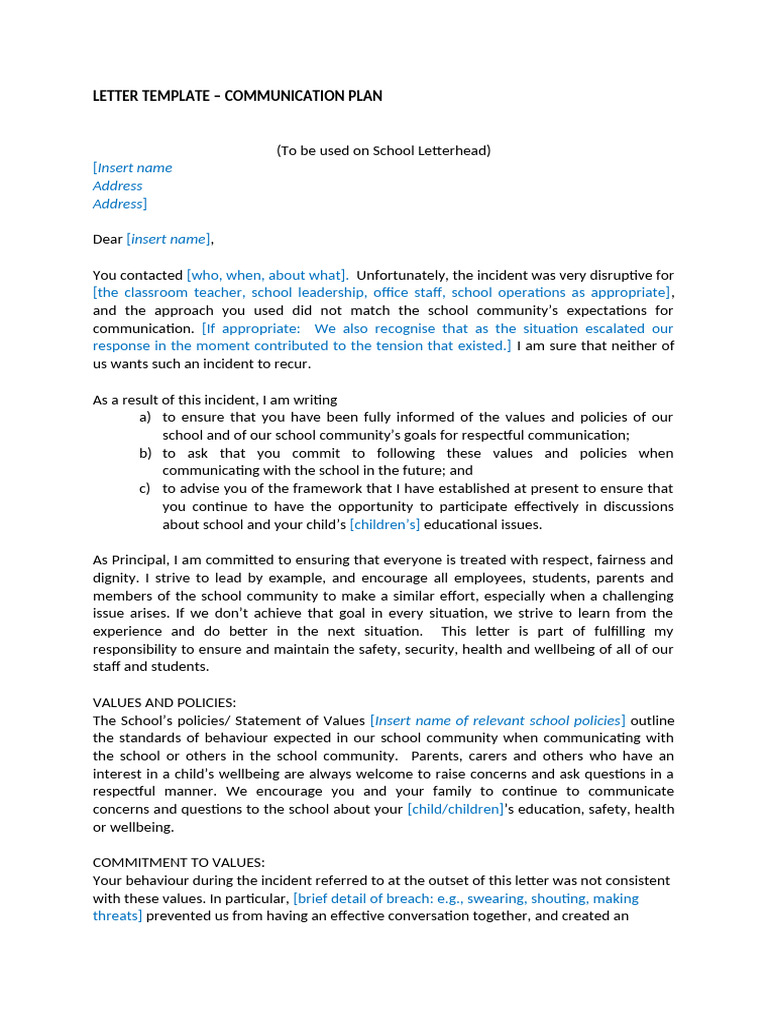Sample of Communication Plan | PDF | Communication | Teachers