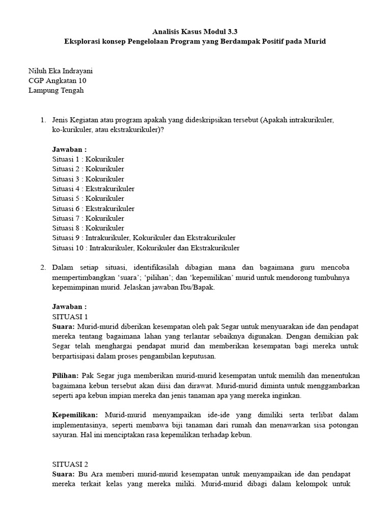 Analisis Kasus Modul 3.3. Eksplorasi Konsep | PDF | Karier & Perkembangan