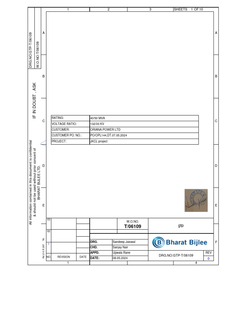 GTP-T-06109 - 50 MVA Power Transformer R0 (1) Approved | PDF