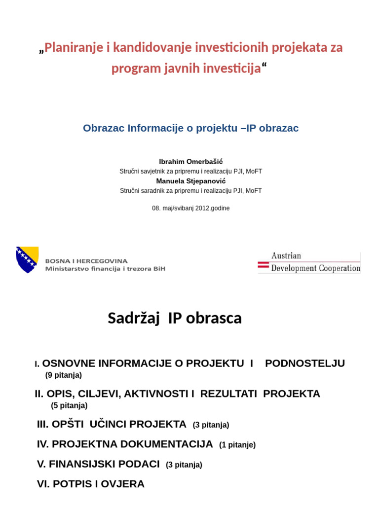 Prezentacija IP Obrasca | PDF