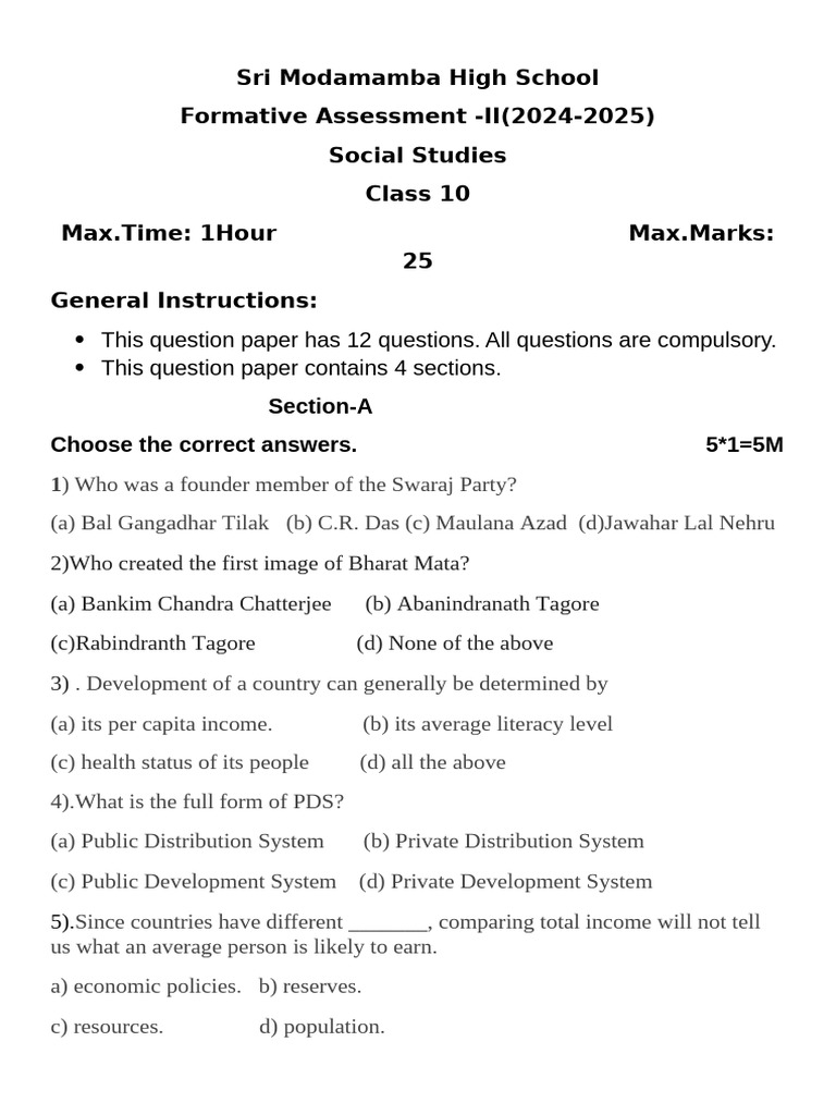 F.A 2 (10th Class) RRR | PDF