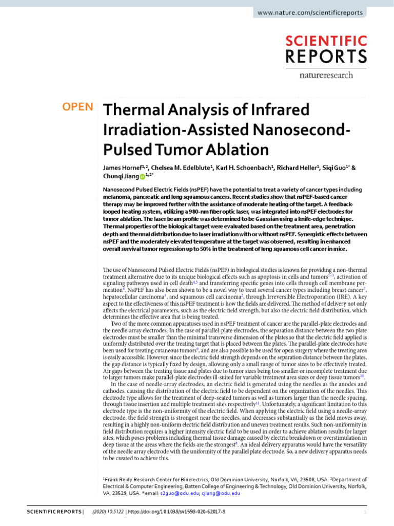 Thermal Analysis of Infrared Irradiation-Assisted Nanosecond-Pulsed ...