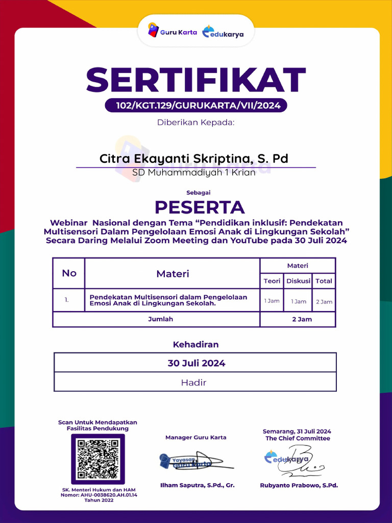 Sertifikat Diklat | PDF