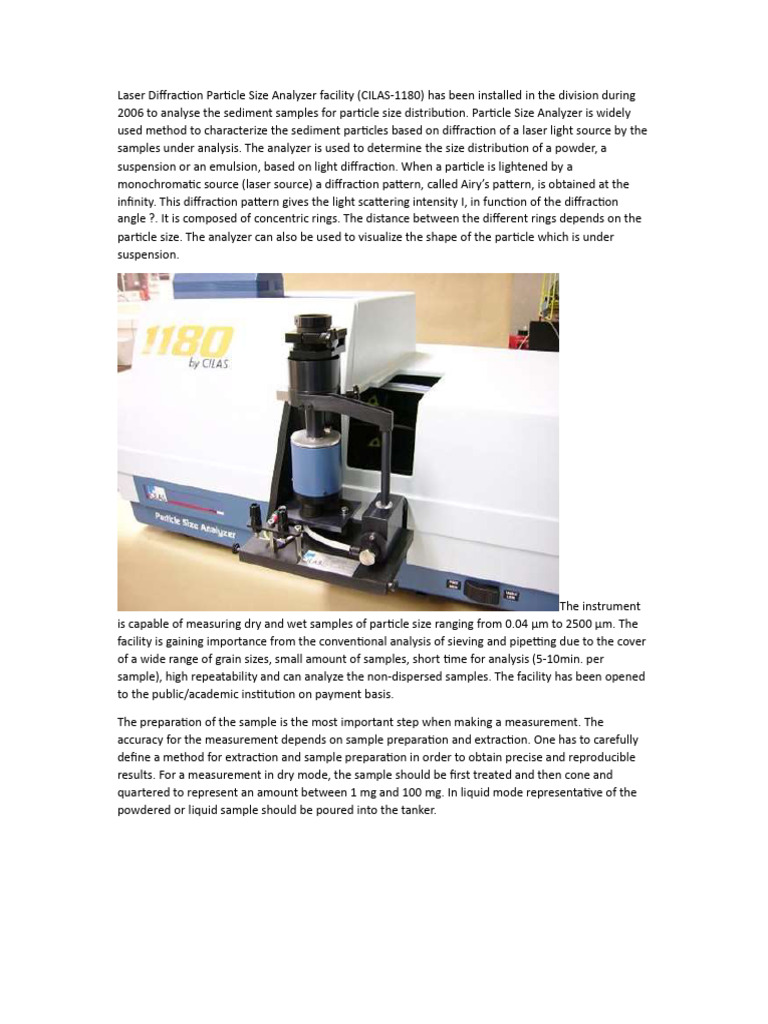 Particle Size Analyzer | PDF