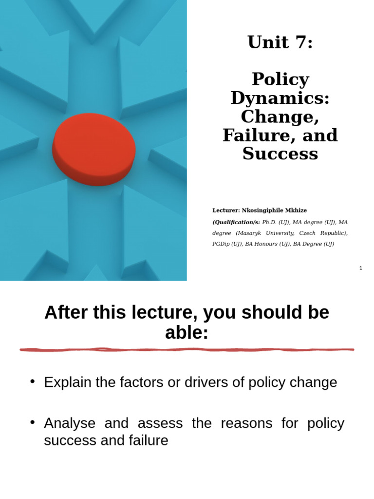 Policy Dynamics and Change | PDF | Policy | Thabo Mbeki