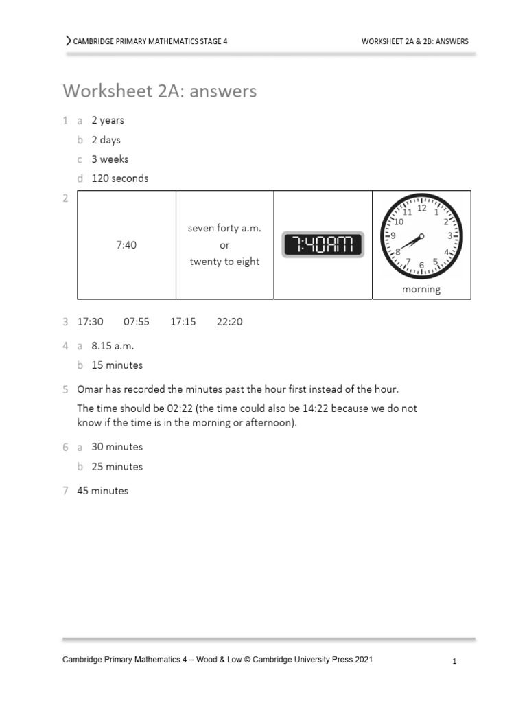 Solution Worksheet 2A | PDF