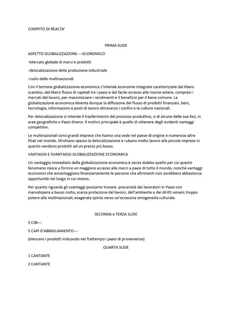 Compito Di Realta' | PDF