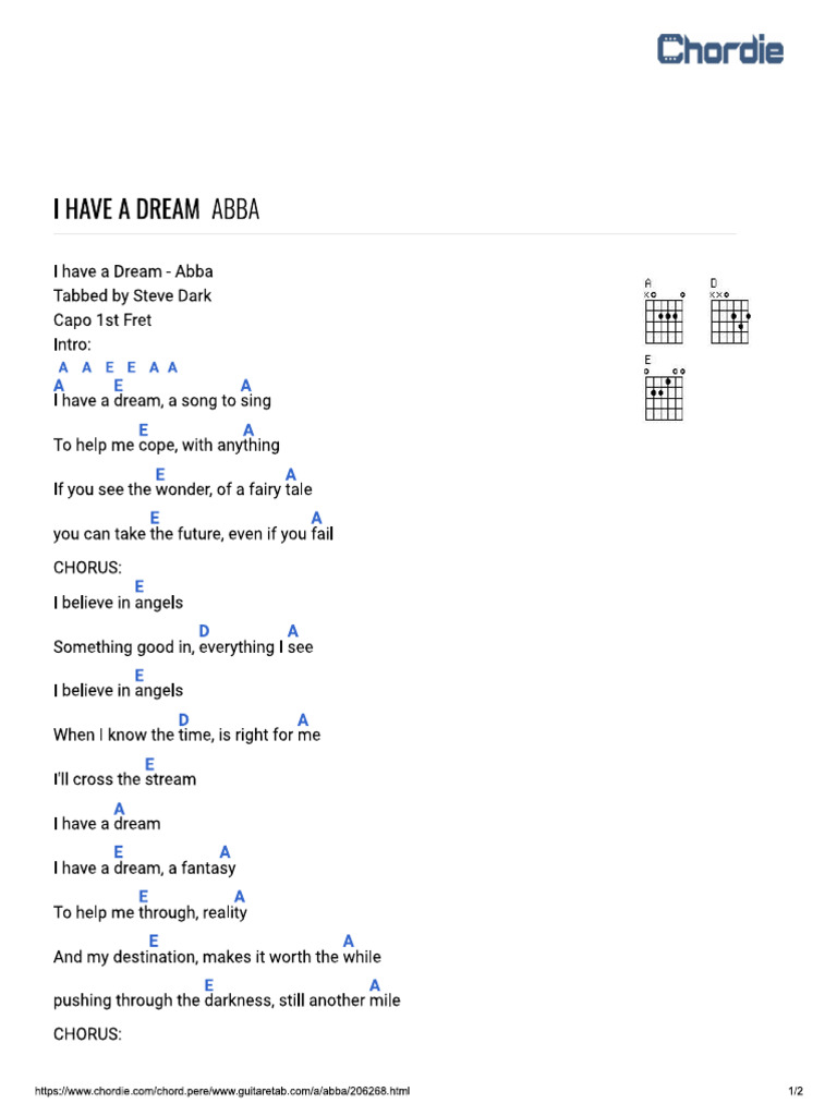 I Have A Dream Chords | PDF