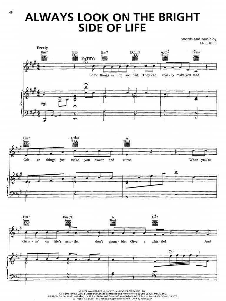 Monty Python - Spamalot Always Look at The Bright Side of Life | PDF