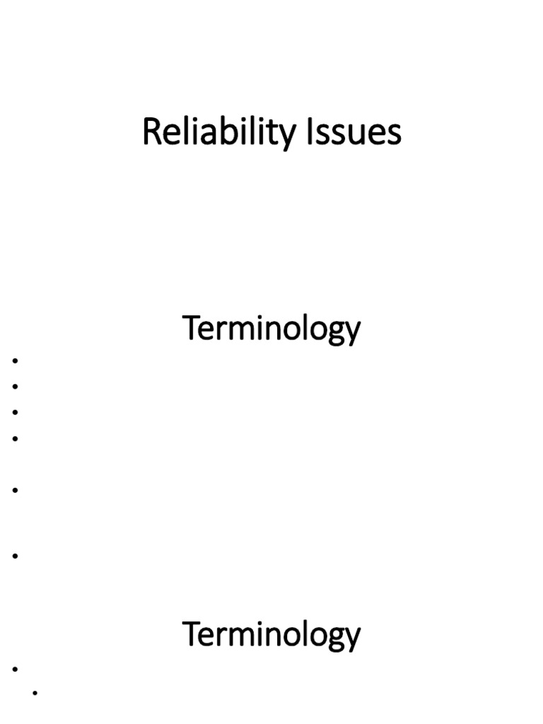 Reliability Issues | PDF