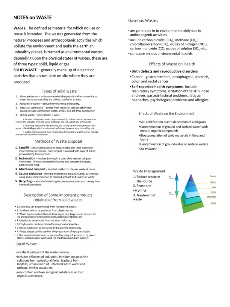 Notes on Waste | PDF