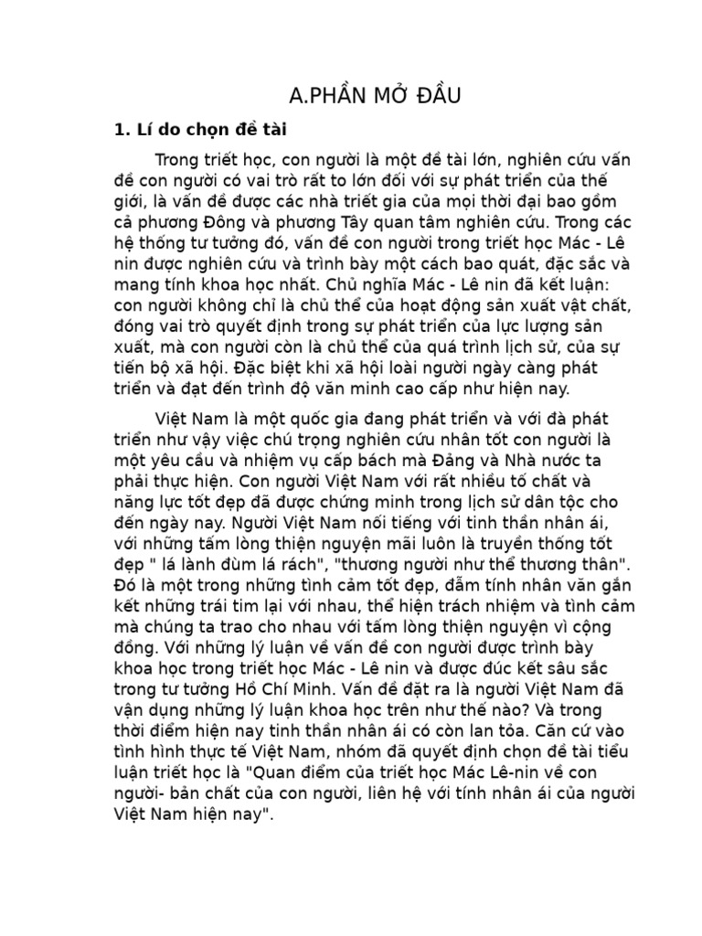 Bai Tieu Luan Triet Hoc | PDF