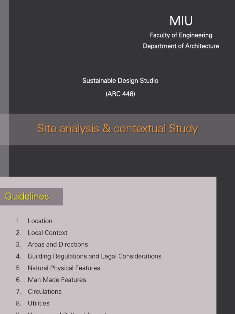Site Analysis - ARC 448 | PDF
