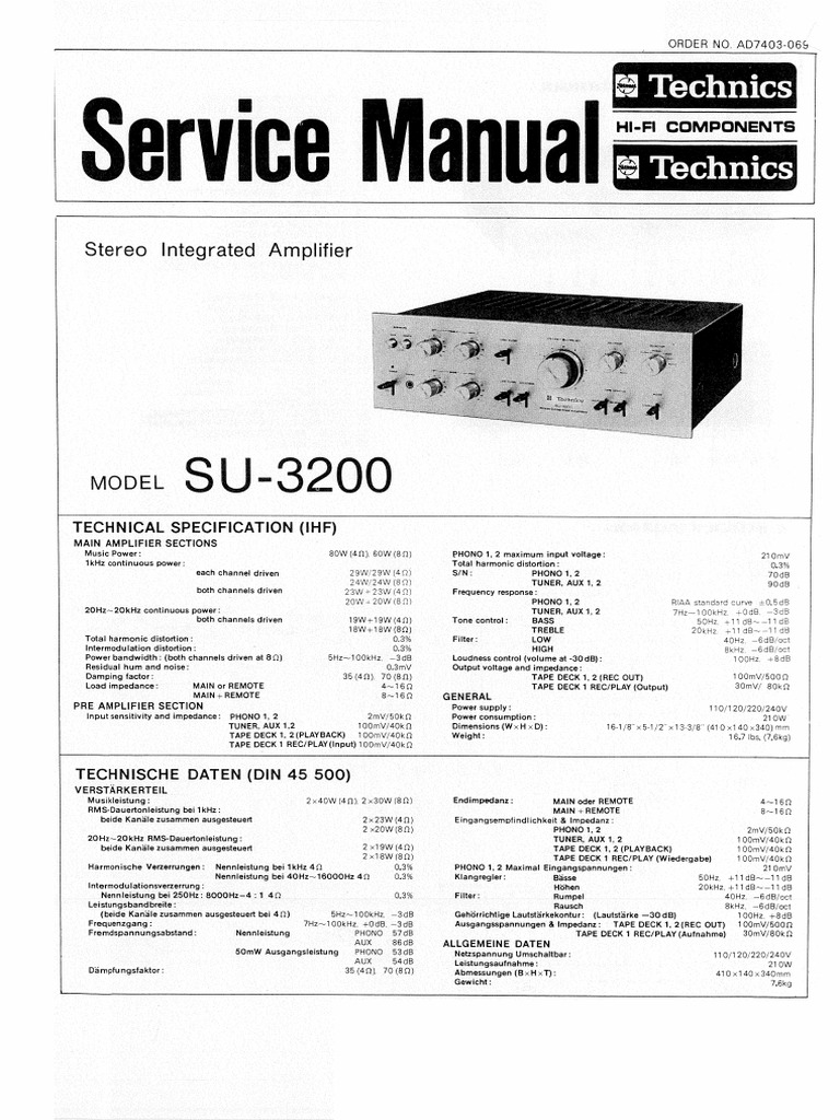 SU3200_SM_TECHNICS_EN | PDF