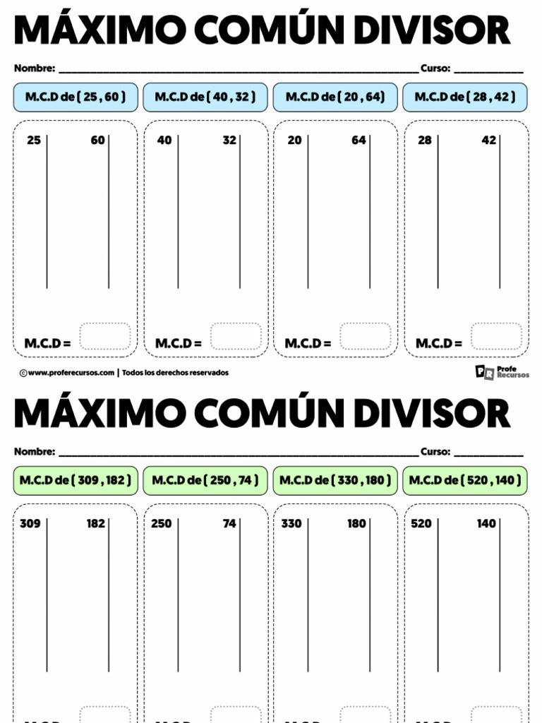 Ejercicios MCD | PDF