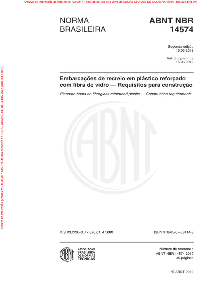 Abnt BR - 14574 | PDF