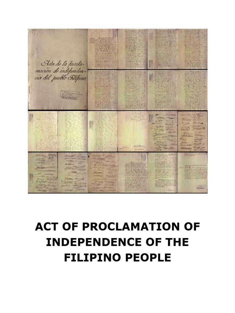 Act of Proclamation of Independence of The Filipino People | PDF