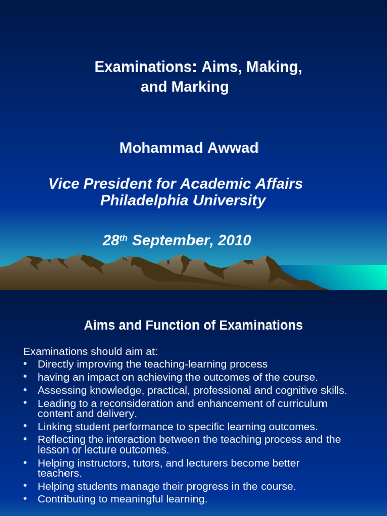 Examinations Aims Making and Marking | PDF