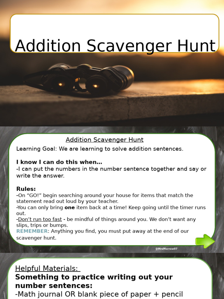 Addition Scavenger Hunt-SHARE | PDF