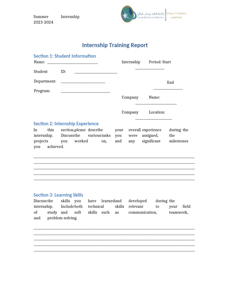 Internship Training Report | PDF | Data | Internship