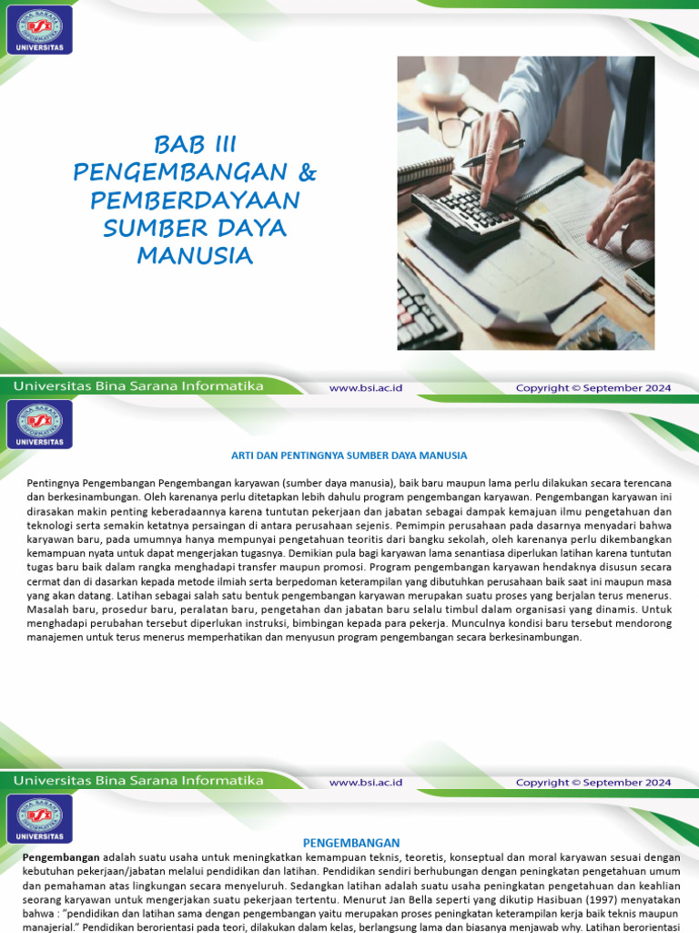 Bab Iii Pengembangan & Pemberdayaan Sumber Daya Manusia | PDF