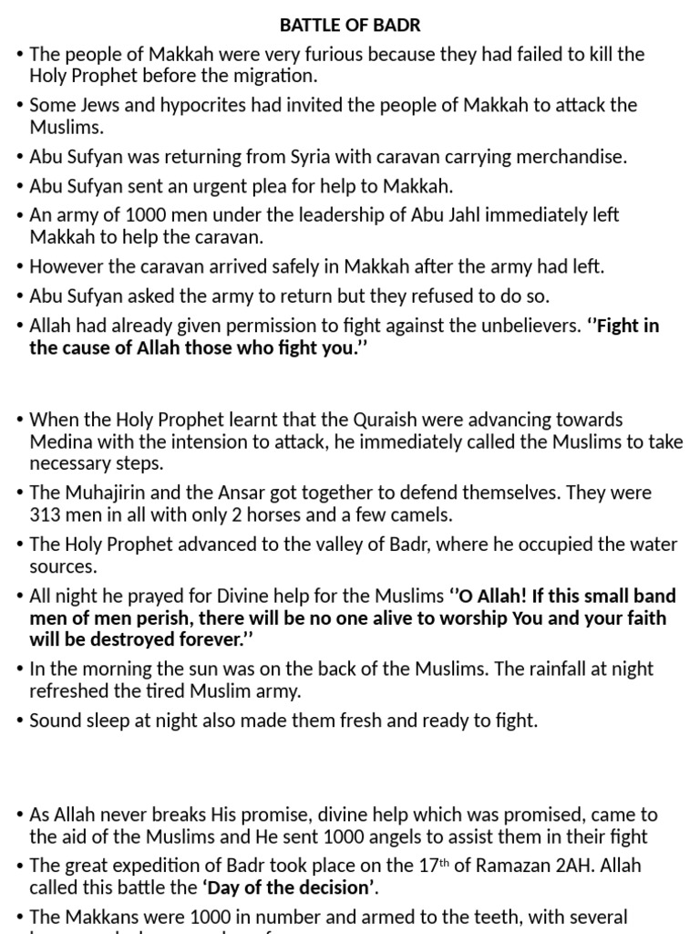 Battle of Badr | PDF