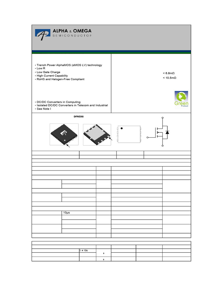 AON6380 Support Documents | PDF
