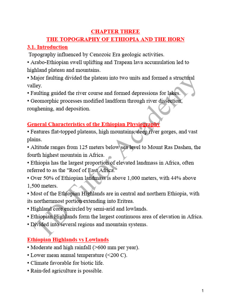 Geography Freshman Unit 3 short Notes | PDF