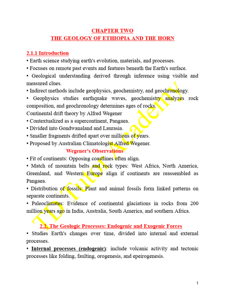 Geography Fresh Man Unit 2 Short Notes | PDF