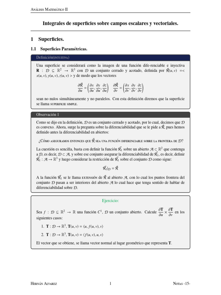 Integrales y Superficies Paramétricas | PDF | Divergencia | Esfera