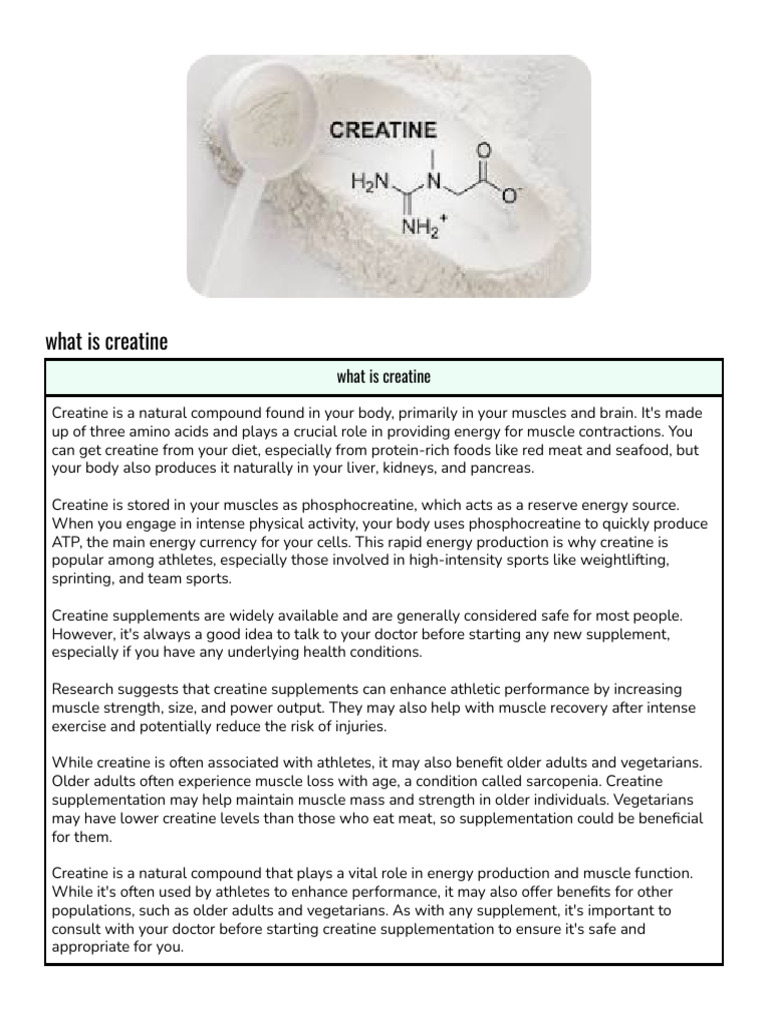 what is creatine ) | PDF
