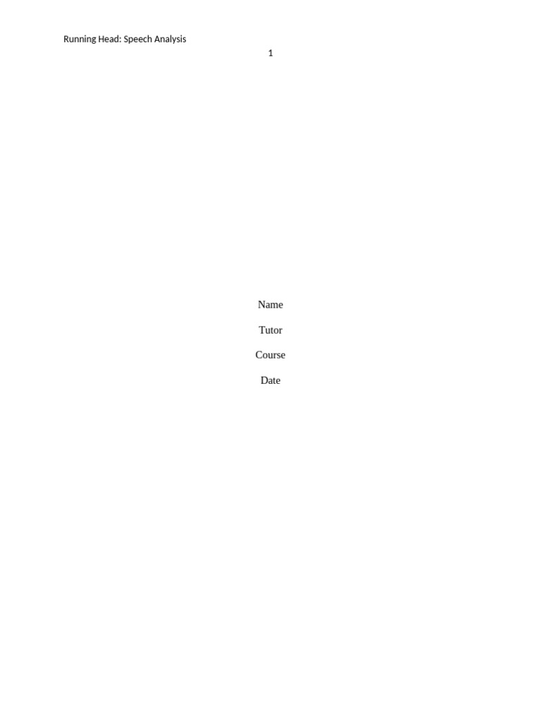 Speech Analysis | PDF