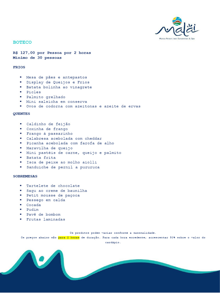 Buffets Temáticos 2022 | PDF