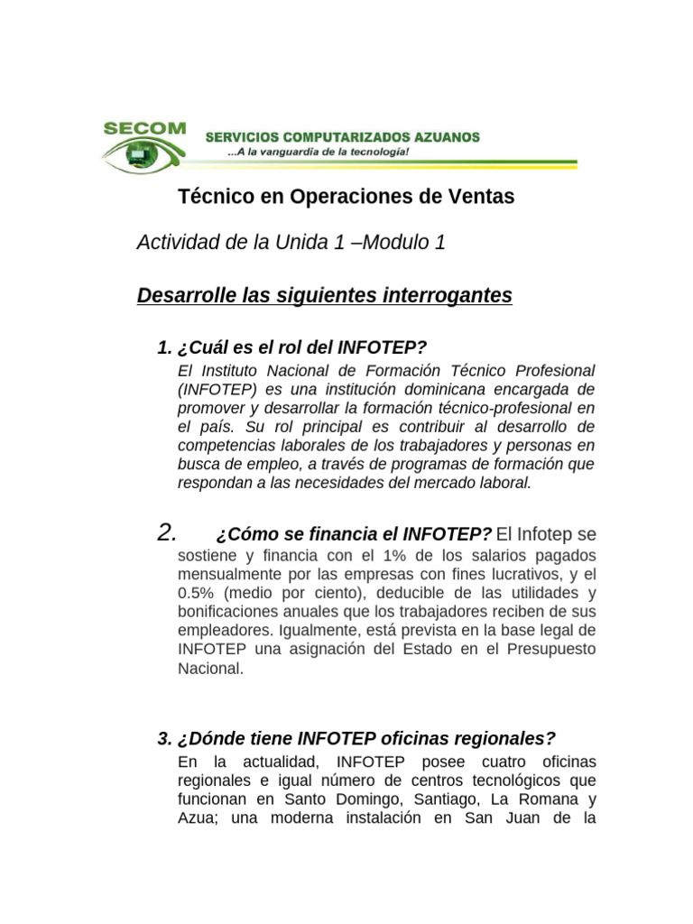 Actividad 1 .Modulo 1. | PDF