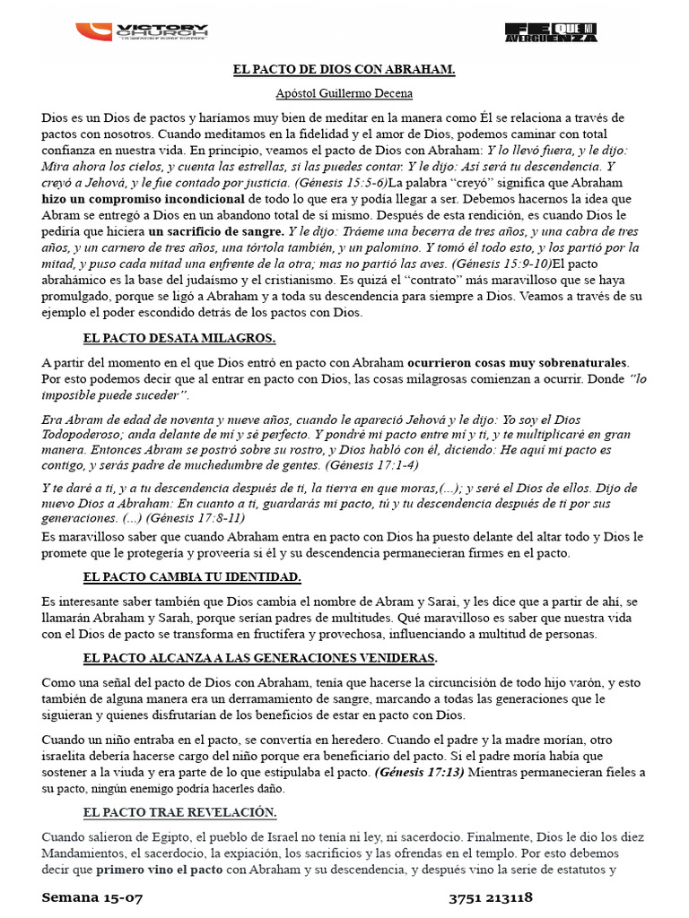 El Pacto de Dios Con Abraham. | PDF
