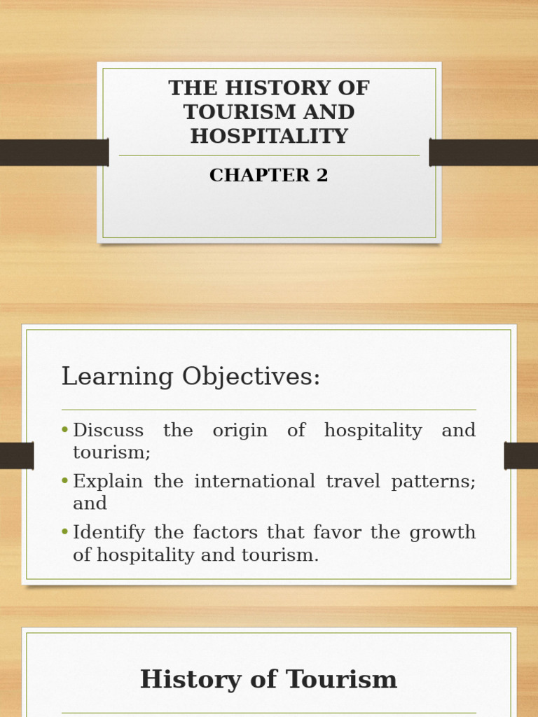 Chapter 2 - History of Tourism and Hospitality | PDF